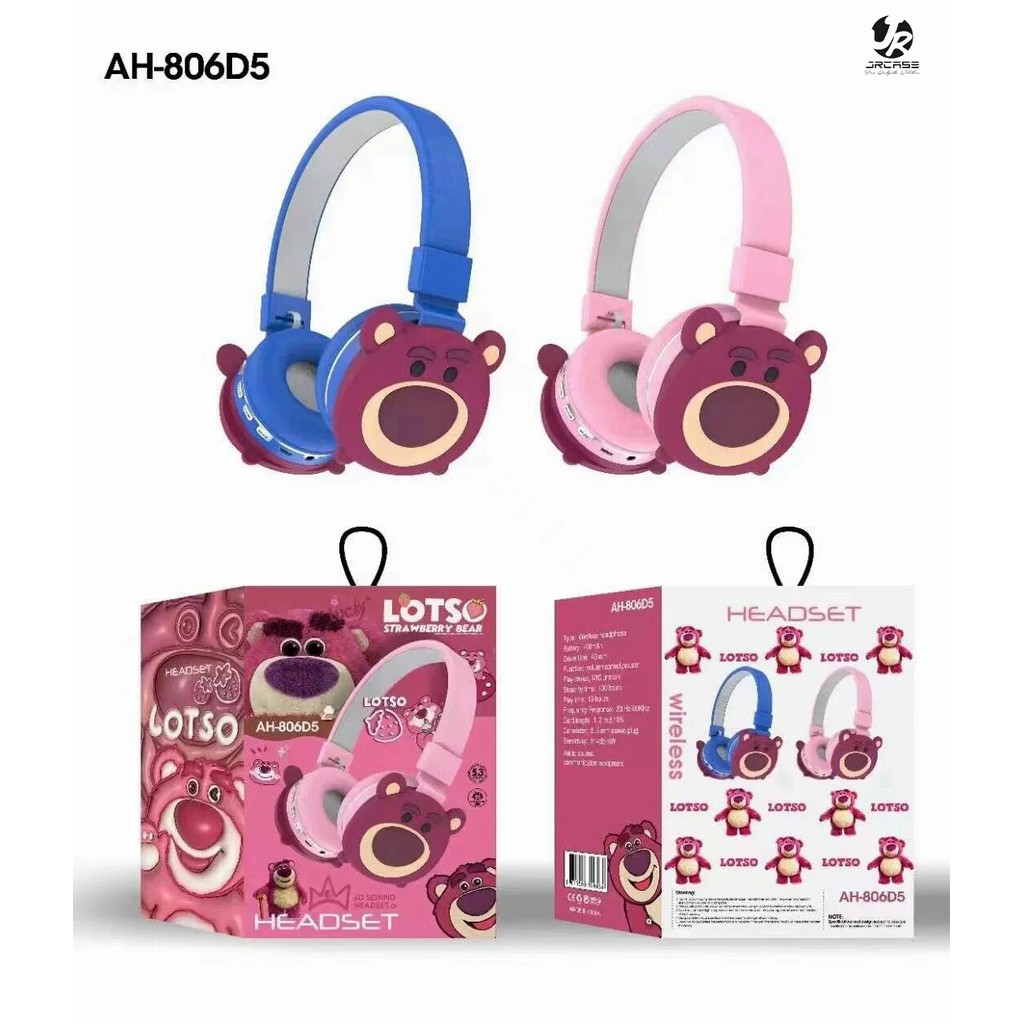 Jual JRCASE Headphone 3D Dj Bando Lotso Wireless Bluetooth AH-806D5 ...
