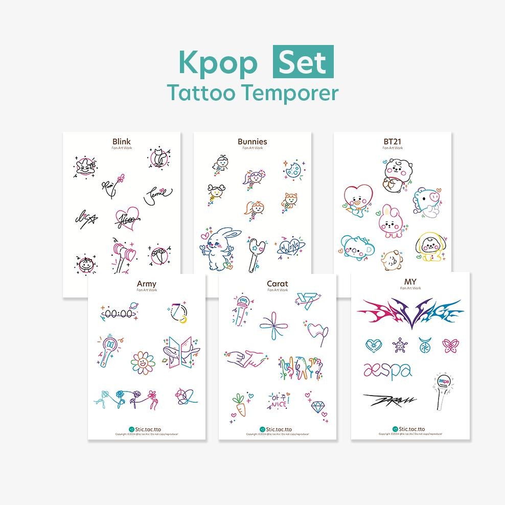 Jual sfI Stic.tac.tto KPOP Tattoo Set 2NE1 BTS Seventeen Aespa New ...