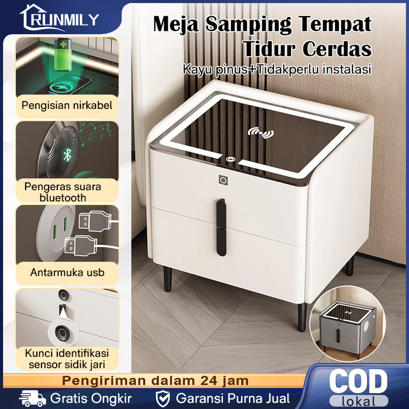 Jual Meja Nakas 25/45cm Wireless Charging Smart Fingerprint Bluetooth ...