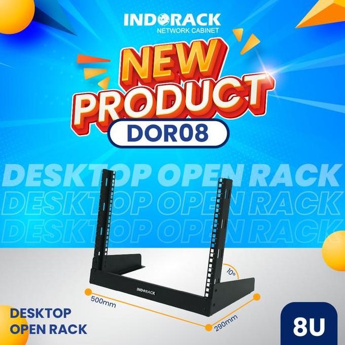 Jual Dor08 Indorack 8U 19" Desktop Open Rack Rak Audio Receiver Patch Panel New Stok | Shopee ...