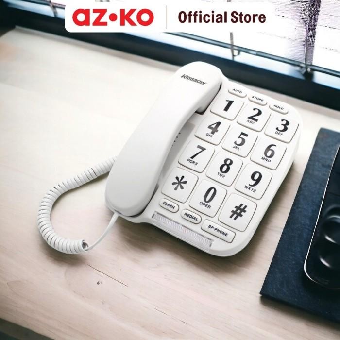 Jual Azko Krisbow Telepon Analog Big Button Telephone Telpon Rumah Alat ...