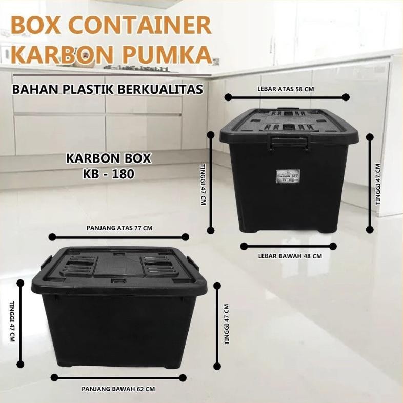 Jual Box Container 21L-40L-50L-140L-160L-180L Kontainer Jumbo Penyimpanan Kotak Plastik Hitam ...