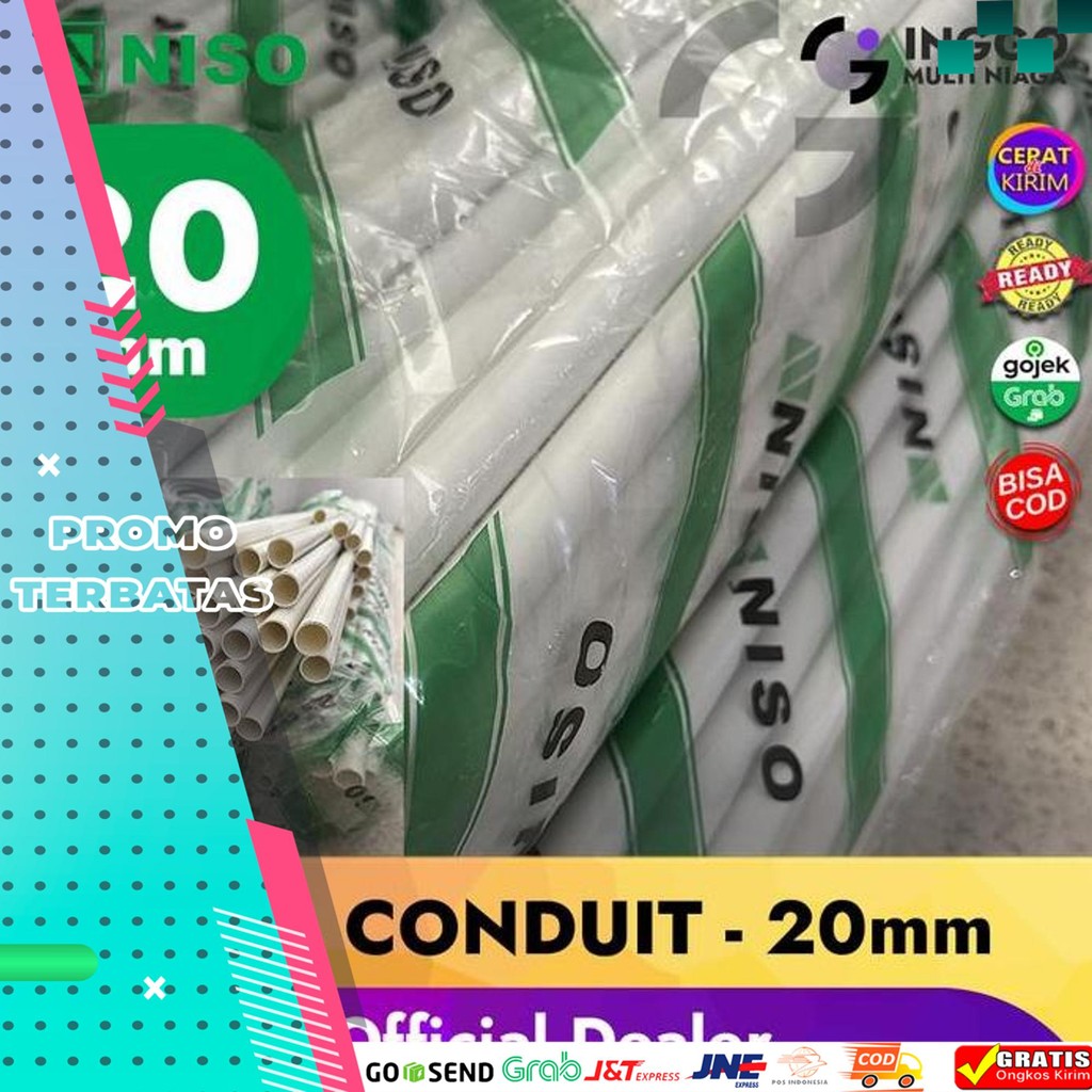 Jual PIPA CONDUIT NISO MURAH 20MM 20 MM 3 METER PIPA LISTRIK | Shopee Indonesia