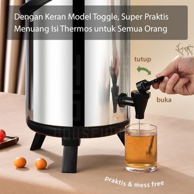 Jual HOT PROMO HUGO Dispenser Termos Air Stainless Steel dengan Keran ...