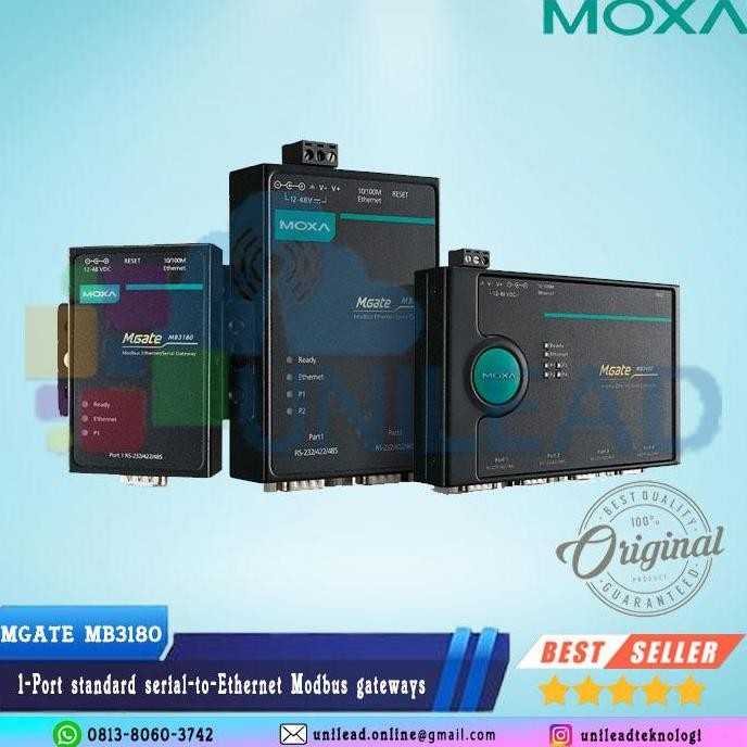Jual Gateway Moxa Mgate Mb3180 Modbus Tcp Untuk Adaptor New Stok ...