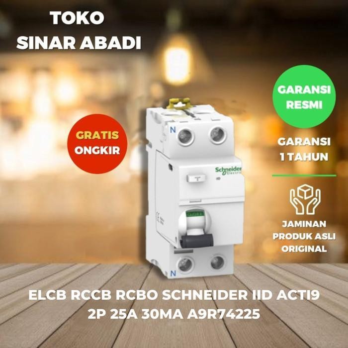 Jual Elcb Rccb Rcbo Schneider Iid Acti9 2P 16A 10Ma A9R74225 Residual ...