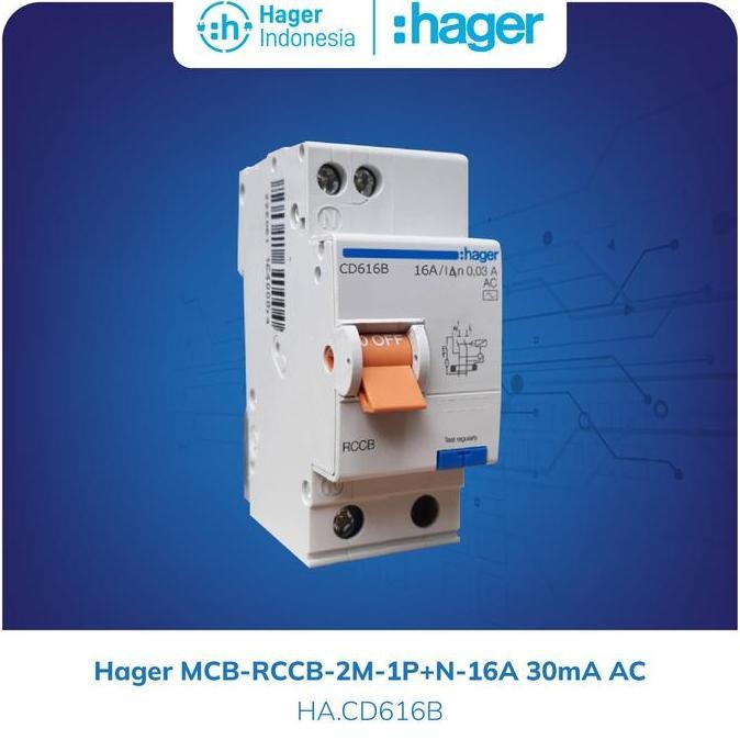 Jual (Expert) Hager RCCB / ELCB 2P 16A 16 Ampere Type CD616B ...