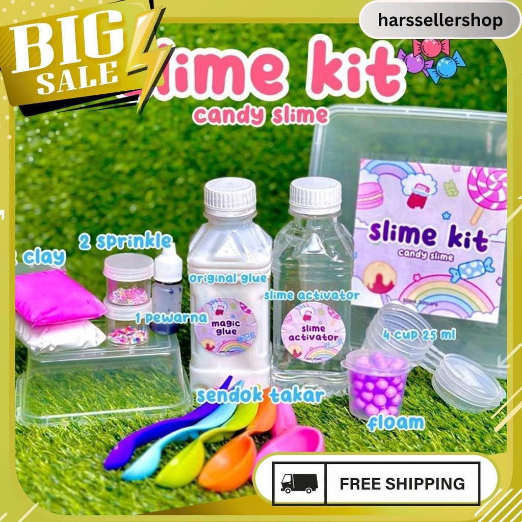 Jual Slime Kit Candy Slime Free Clay Dan Sprinkles || Slime Kit ...