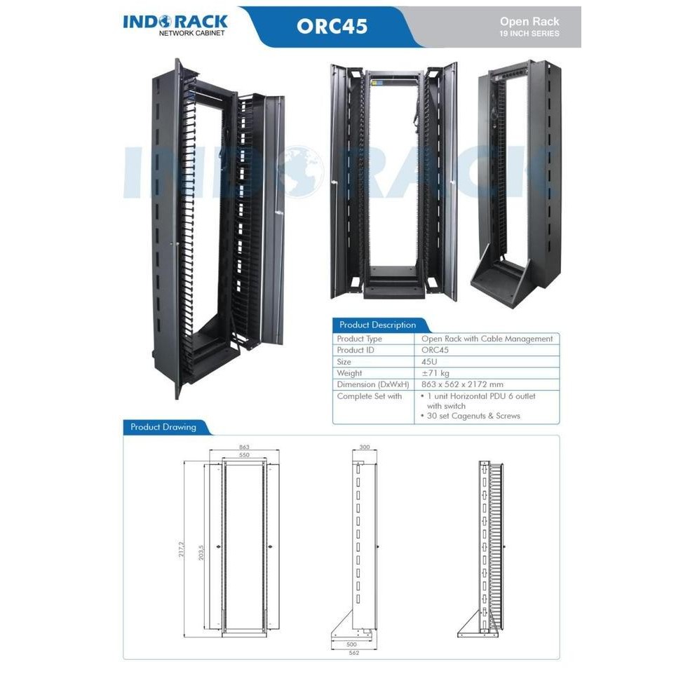 Jual Indorack Orc45 - Open Rack Cyber 50U Rack Server Not Abba / Hagane ...