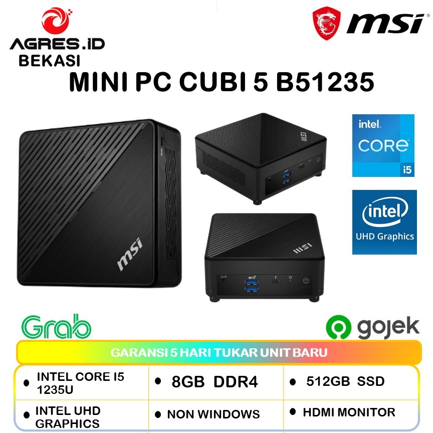 Jual MSI Mini PC CUBI 5 Intel Core i5 1235U 8GB/512GB | Barebone | non ...