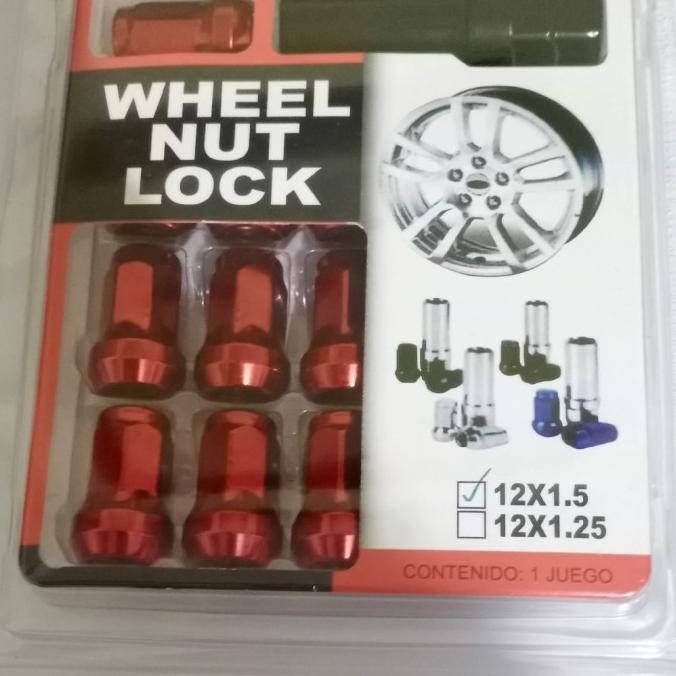 Jual Tersedia MUR WARNA WHEEL NUT LOCK M12 X 1.5 1SET 16 PCS + KUNCI L ...