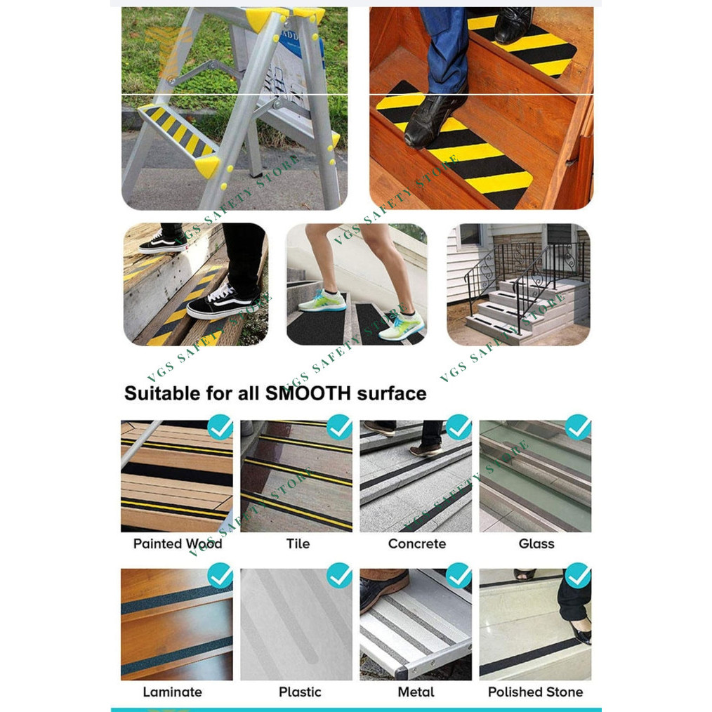 Jual Step Nosing Anti Slip Tape Lis Tangga Pengaman Lakban Anti Licin 5 Cm | Shopee Indonesia