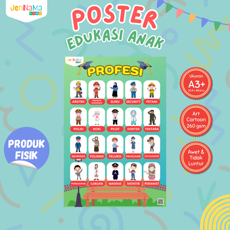 Jual Poster Edukasi - Profesi | Anak Pendidikan PAUD TK Usia 2-6 tahun ...