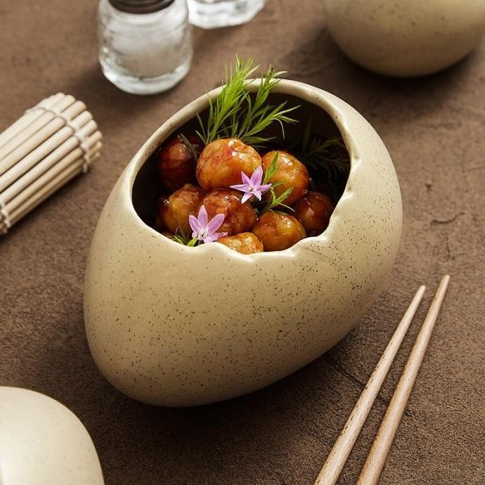 Jual Siap Kirim Egg Shell Bowl / Mangkok Sup Lauk Cangkang Telur ...