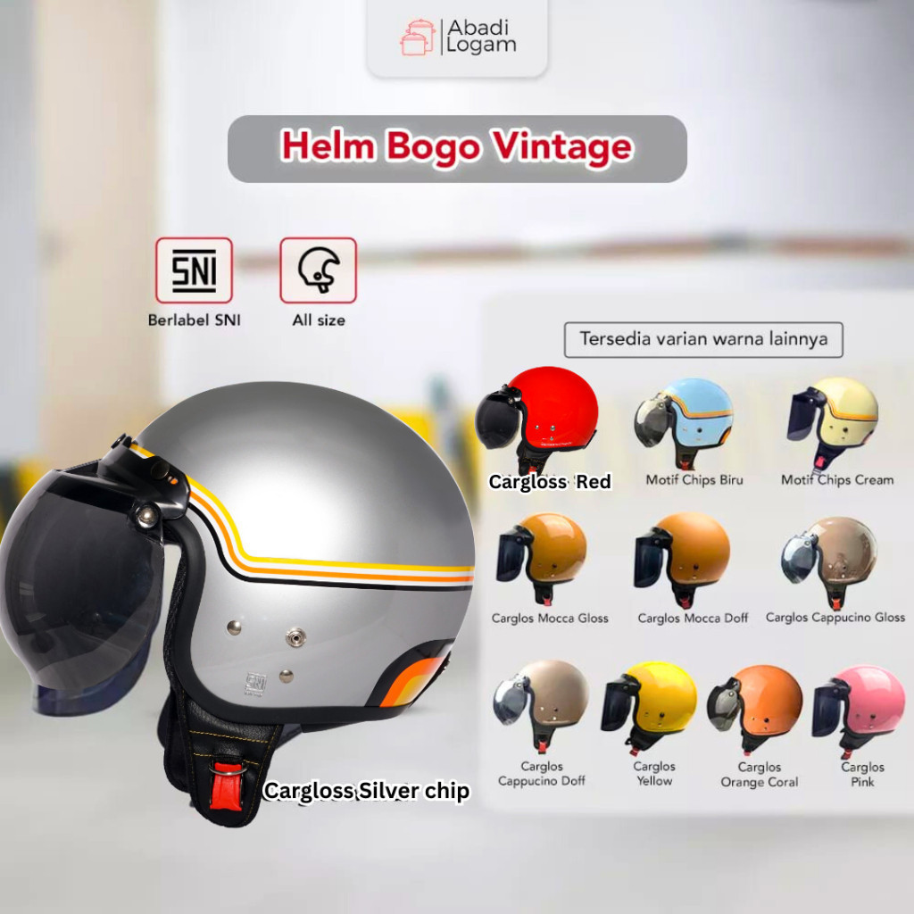 Jual Helm Bogo Retro Klasik Dewasa Vintage Premium SNI - All Size ...
