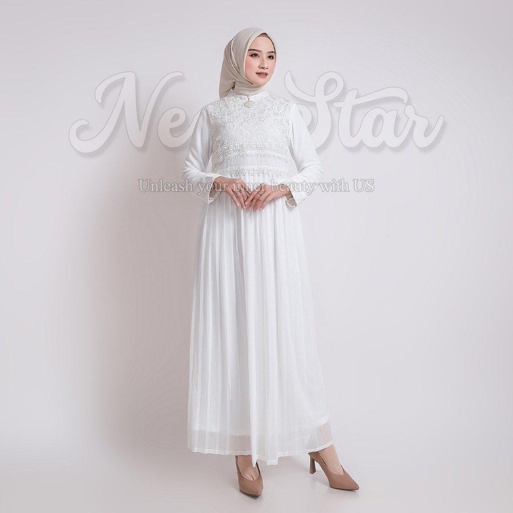 Jual BR5 NEWSTAR - GAMIS LEBARAN 2025 TERBARU GAMIS PUTIH LEBARAN 2025 ...