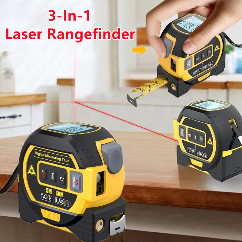 Jual 3In1 Laser Tape Measure Laser Rangefinder High-precision Digital ...