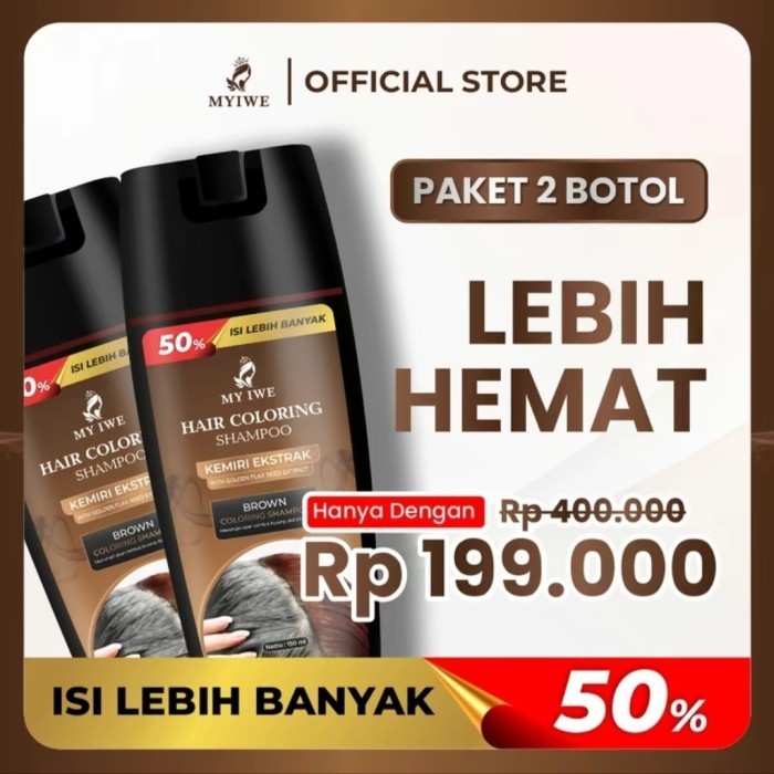 Jual Flash Sale > My Iwe Hair Coloring Shampo Uban - Warna Coklat (Beli ...