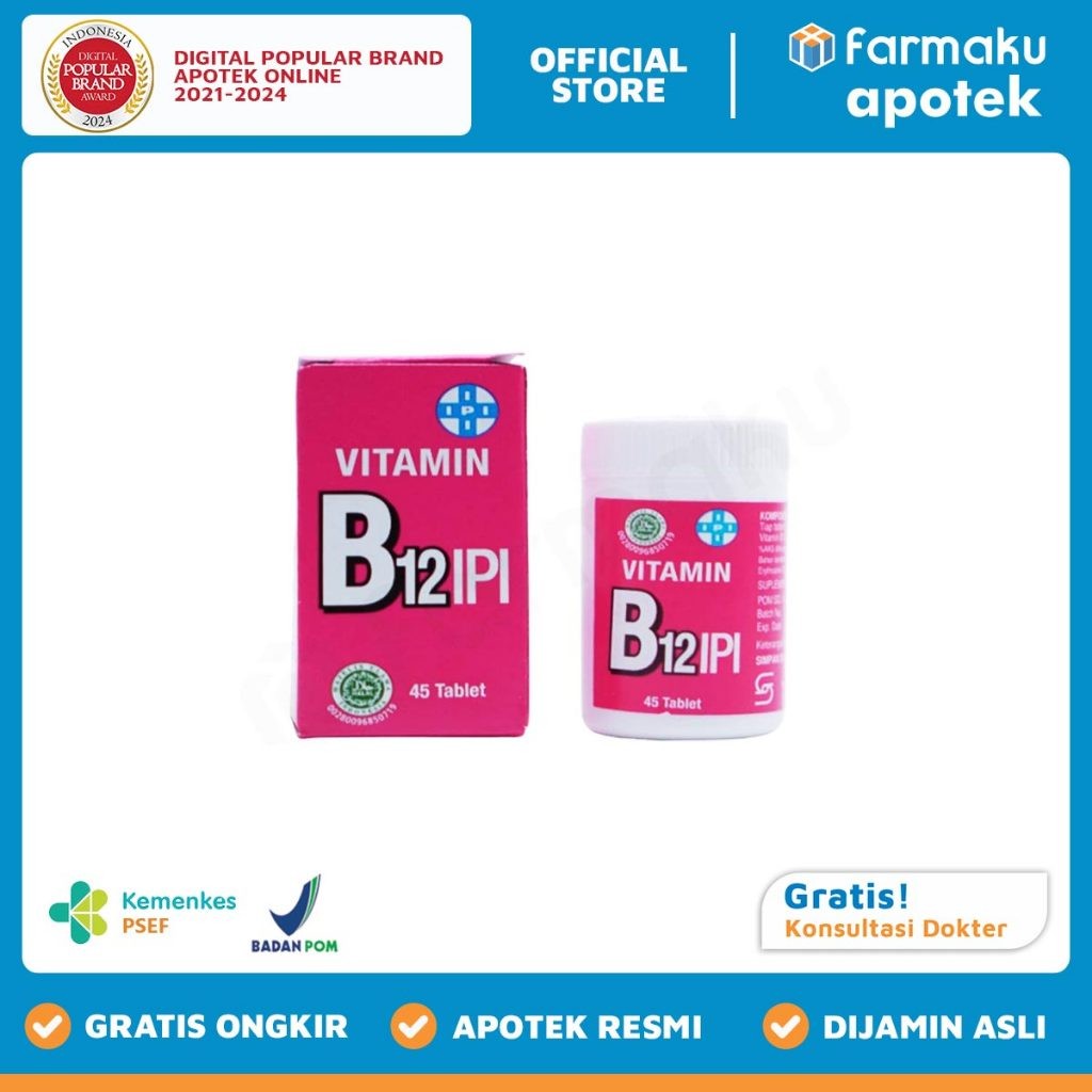 Jual Vitamin B12 IPI 45 Tablet - BIN | Shopee Indonesia