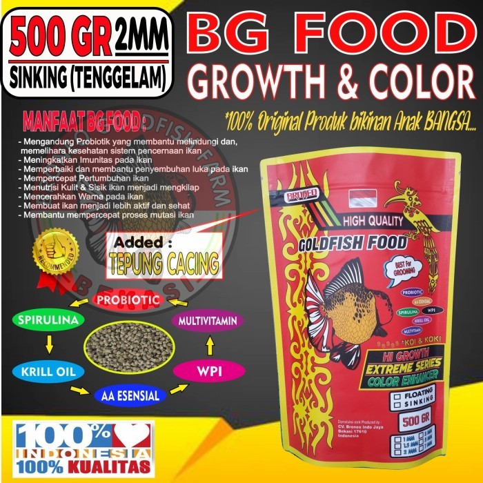 Jual Jual [READY] pelet koki BG FOOD / GOLDFISH FOOD / GROWTH DAN COLOR ...