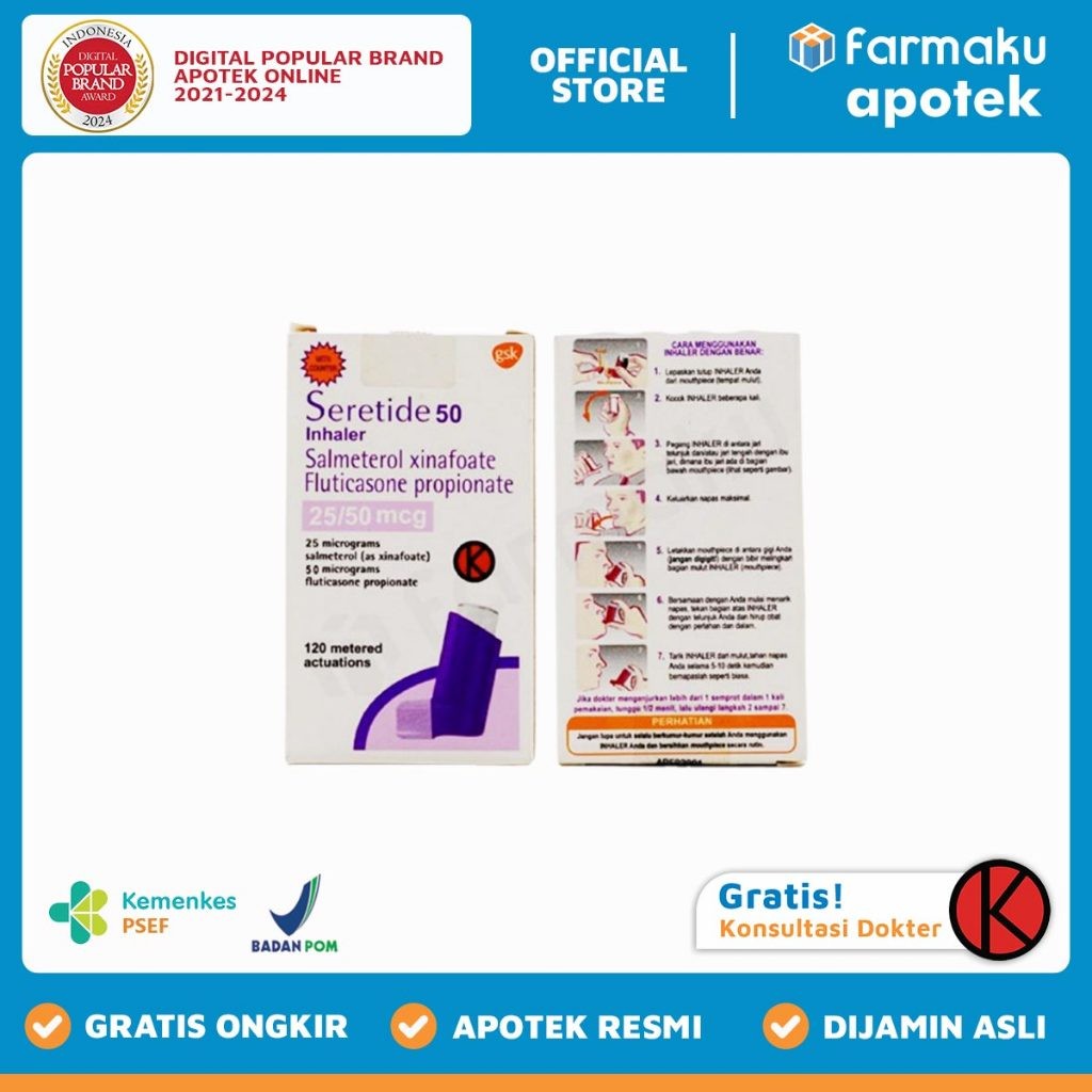 Jual Seretide Inhaler 25/50 mcg 120 Dosis - BYM | Shopee Indonesia