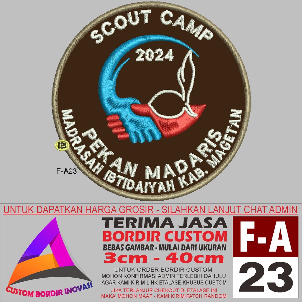 Jual PATCH BORDIR LOGO F-A23 SCOUT CAMP 2024 PEKAN MADARIS MADRASAH ...
