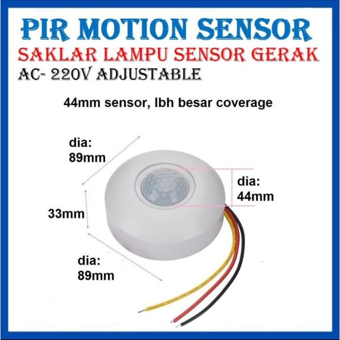 Jual SAKLAR LAMPU SENSOR GERAK PIR SWITCH OTOMATIS MOTION DETECTOR ...
