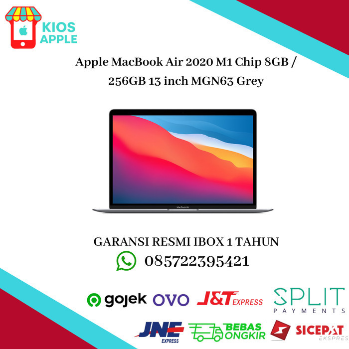 Jual Apple Macbook Air 2020 M1 Chip 8Gb / 256Gb 13 Inch Mgn63 Space ...