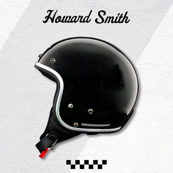 Jual Howard Smith Master Retro Helm Half Face - Deep Black | Shopee ...