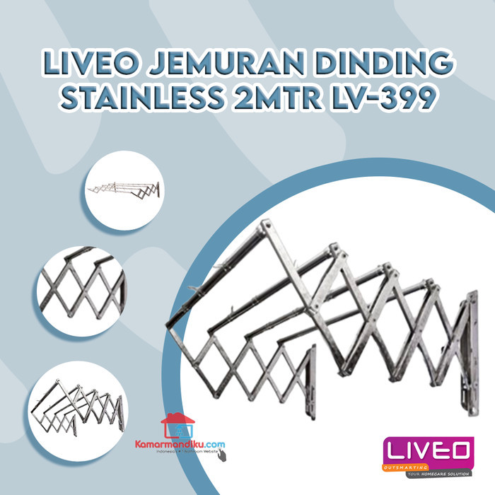 Jual Liveo Jemuran Dinding Lv-398 Walls 4 Bars Stainless Steel | Shopee ...