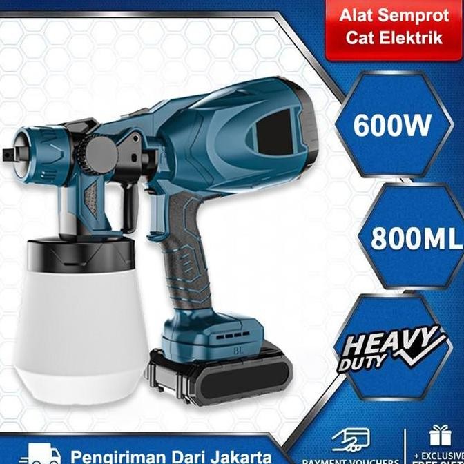 Jual MESIN SEMPROT CAT ELEKTRIK NIRKABEL BERKEKUATAN 600W/MESIN SEMPROT ...