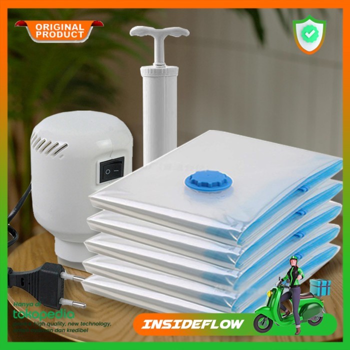 Jual Paket Kantong Plastik Vacum/Vakum/Vacuum Bag Baju Vaccum Pakaian Travel | Shopee Indonesia