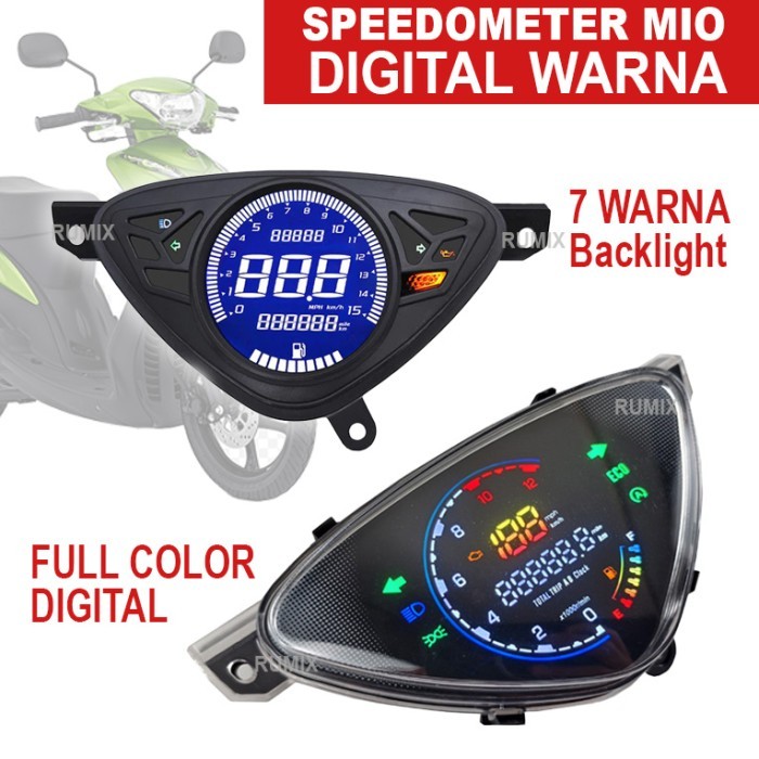 Jual Speedometer Mio 100 Digital 7 Warna Spidometer Mio Sporty Mio ...