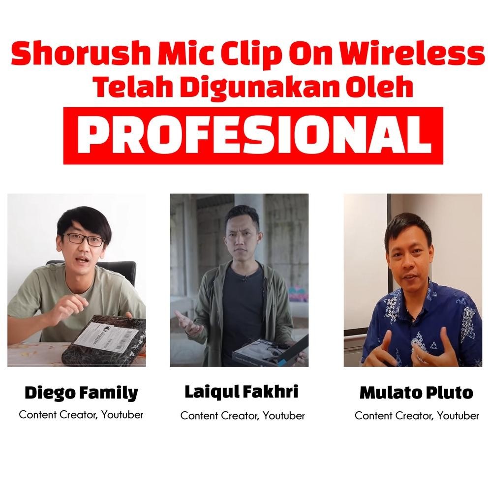 Jual ORIGINAL Shorush GMP 1 Microphone Mic Clip On Wireless UHF VLOG ...