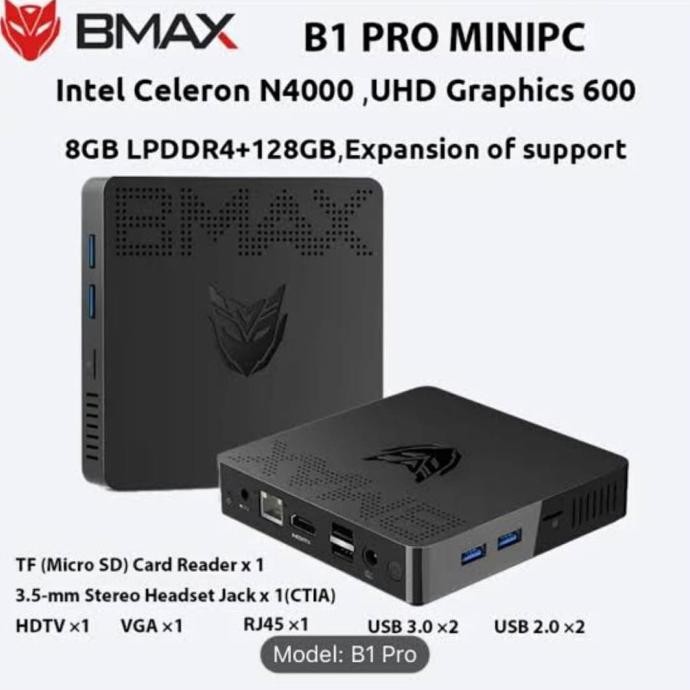 Jual BARU MINI PC BMAX B1 PRO INTEL N4000 8/128GB WIFI HDMI VGA WINDOWS 11 PRO | Shopee Indonesia