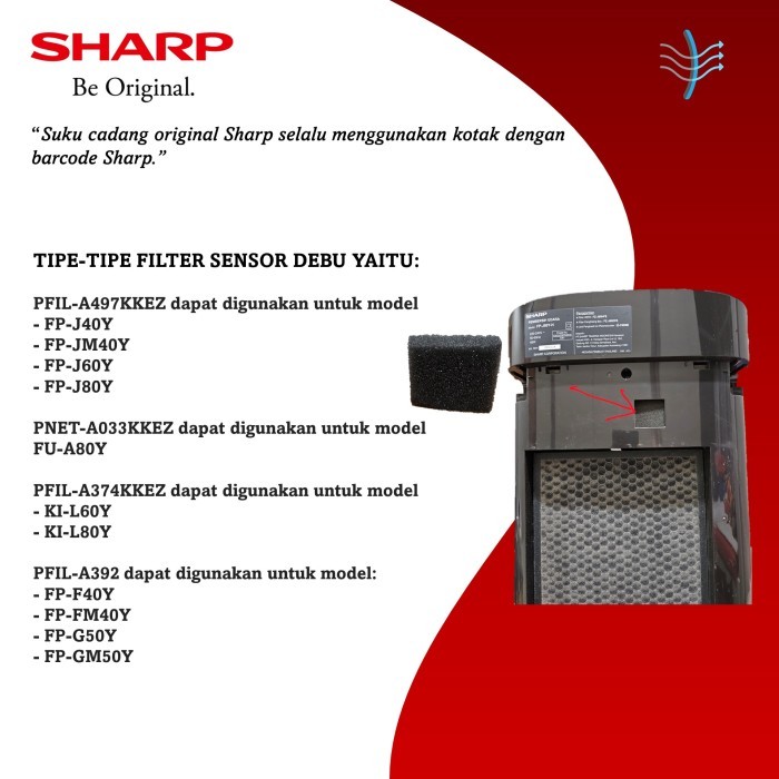 Jual Dust Sensor Filter Air Purifier Sharp (Filter Sensor Debu ...