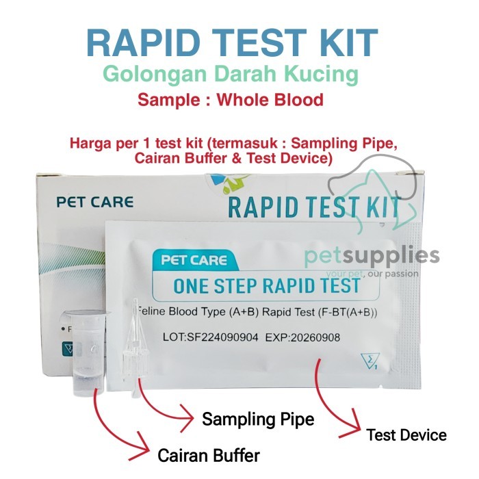 Jual TERBARU! Rapid Test Golongan Darah Kucing A+B Feline Blood Typing ...