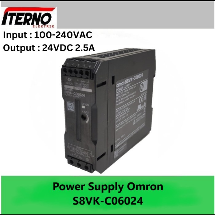 Jual Power Supply S8Vk-C06024 24Vdc 2.5A Omron S8Vkc06024 Din Rail | Shopee Indonesia
