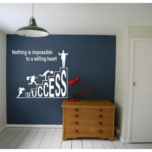 Jual Stiker Dinding Kaca Office Wall Sticker Success Is Not Impossible ...