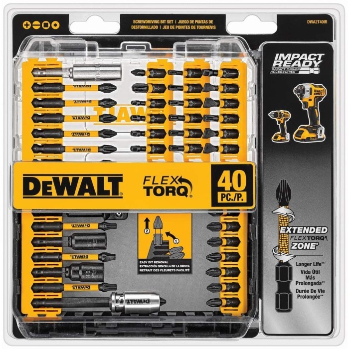 Jual DEWALT DWA2T40IR IMPACT READY FlexTorq Screw Driving Set, 40-Piece ...