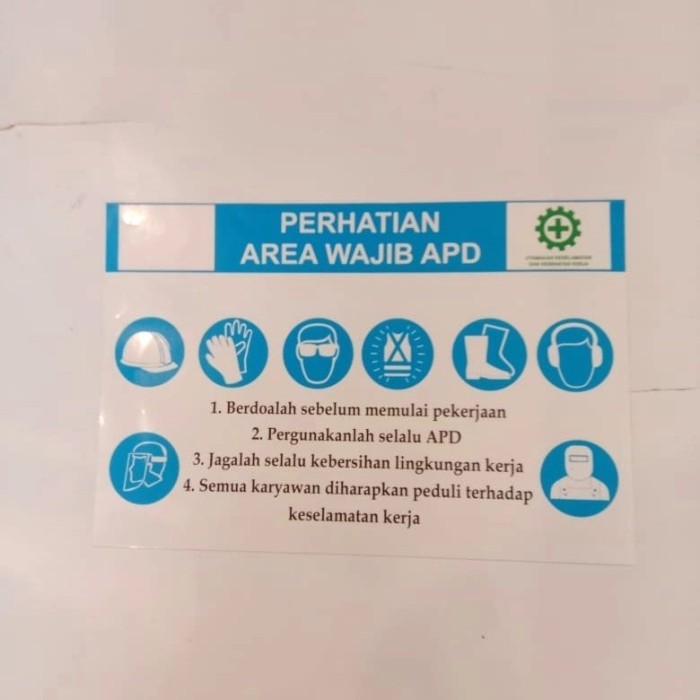 Jual Sign Stiker Perhatian Area Wajib Apd / Sticker Wajib Apd K3 Safety ...