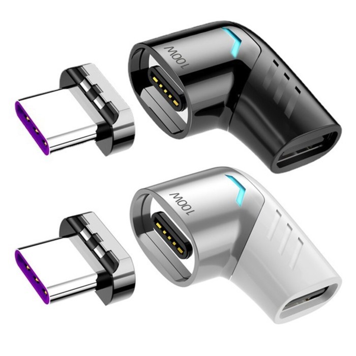 Jual L Shaped Connector Pd 100W Usb C Female To Type-C Magnetic Adapter ...