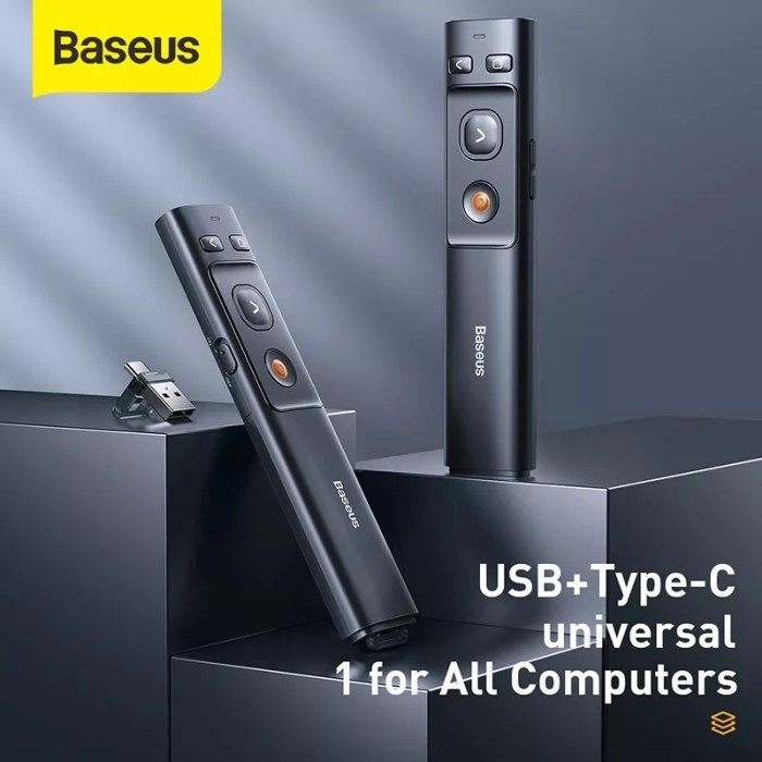 Jual Baseus Wireless Pointer Laser Presenter USB Type C Charge Window ...