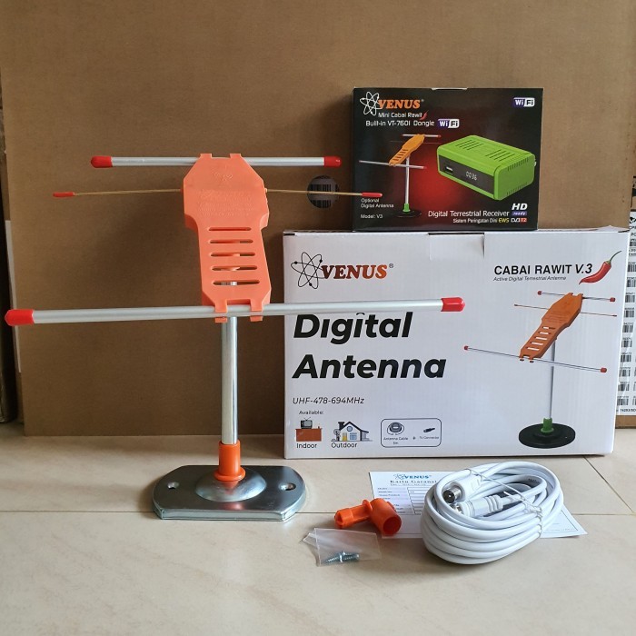 Jual Paket Antena Venus Cabai Rawit V3 + STB DVBT2 Venus Mini CR/ Mini ...