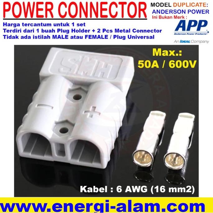 Jual power connector accu socket aki battery model anderson plug 50a ...