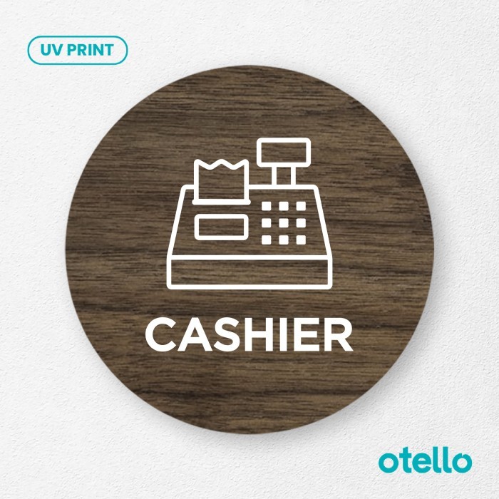 Jual Signage Cashier Sign Board Kayu Print Wooden Label Kasir Cafe ...