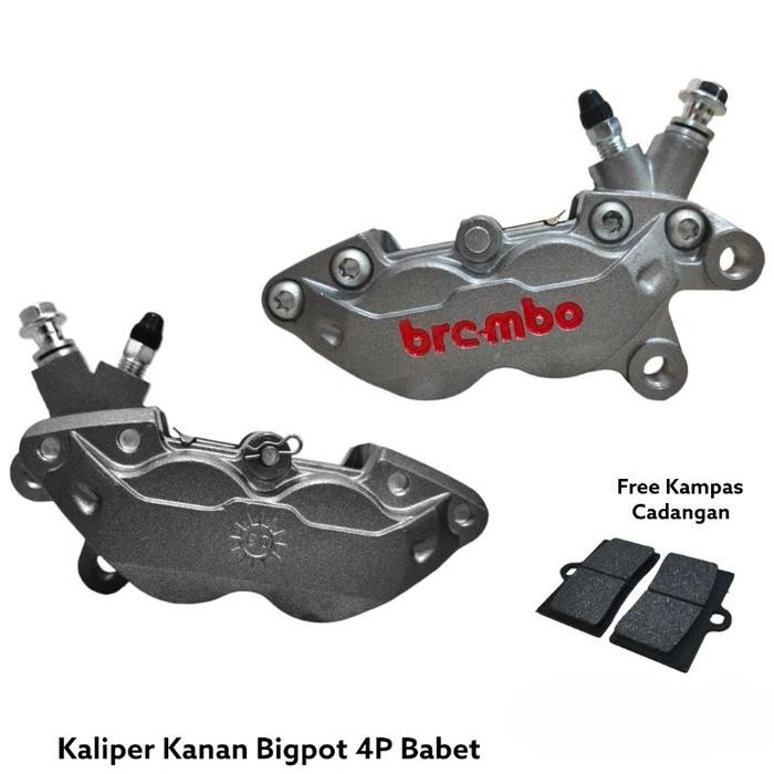 Jual Kaliper caliper 4 Piston depan kanan babet axial big pot 4 piston 4p gray caliper depan 4p ...