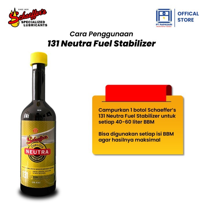 Jual SCHAEFFER FUEL STABILIZER 131 NEUTRA 355ML | Shopee Indonesia