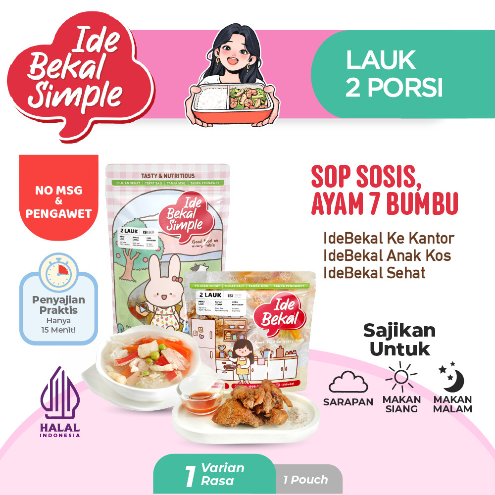 Jual Idebekal Simple Sup Sosis & Ayam Tujuh Bumbu / Menu Family 2 Lauk ...