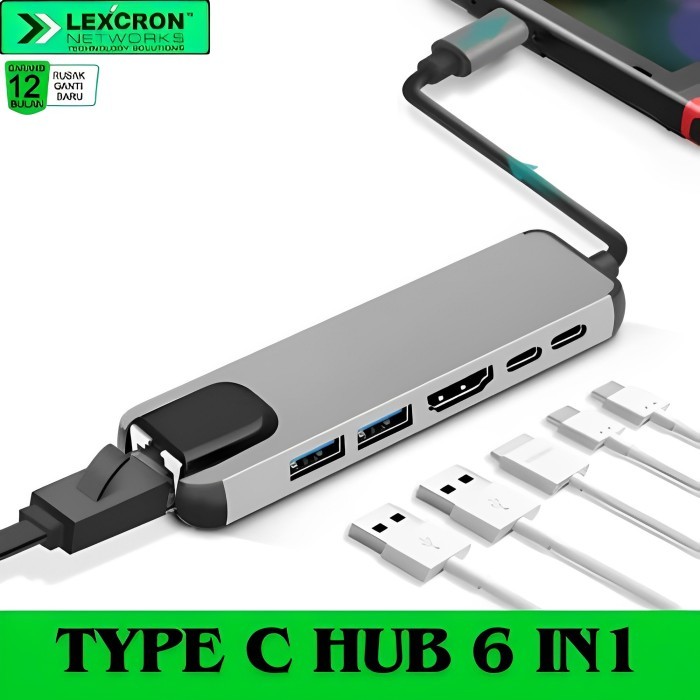 Jual HARGA DISC - USB Type C 6 in 1 adapter HUB Connector to HDMI PD ...